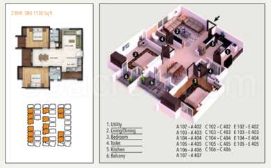 2 BHK Apartment / Flat for sale in Eswar Vanamali Hennur Road Bangalore ...