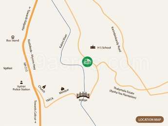 Express Builders Green Meadows Map - Vythiri, Wayanad Location Map