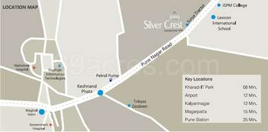 AK Hitech Groups Silver Crest Map - Nerul, Navi Mumbai Location Map