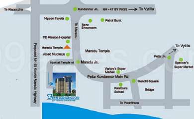 Fern Valley Estates Fern Kensington Map - Maradu, Ernakulam Location Map
