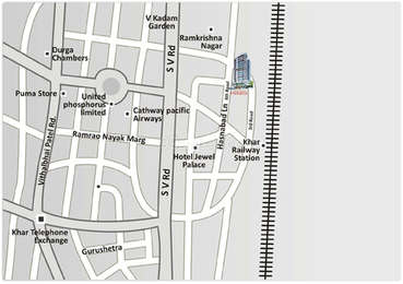 Fortune Group Builders Fortune Paradise Map - Khar, Mumbai Location Map