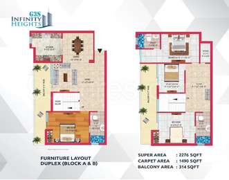 3 BHK / Bedroom Apartment / Flat for rent in G3S Infinity Heights ...