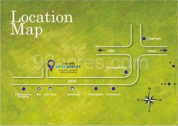 G Square Group G Square Blue Breeze Map - Neelankarai, Chennai Location Map