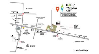Gaurs Group Aerocity Yamuna Map - Yeida, Greater Noida Location Map