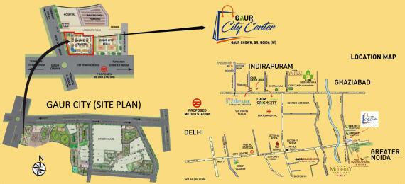 Gaurs Group Gaur City Center Map - Greater Noida West Location Map