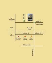 Gaurs Group Gaur City Mall Map - Greater Noida West Location Map