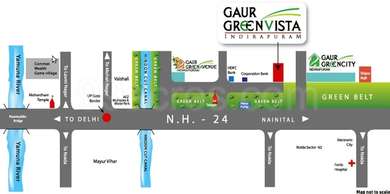 Gaurs Group Gaur Green City Map - Vaibhav Khand, Ghaziabad Location Map