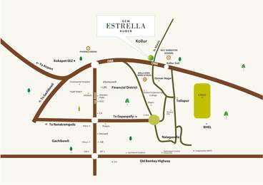 Gem Vivendas Gem Estrella Kuber Map - Kollur, Hyderabad Location Map