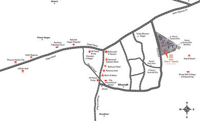 Gera Builders Gera Trinity Towers Map - Kharadi, Pune Location Map