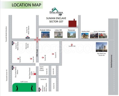 GFC Construction GFC Divine Homes Map - Sector 107 Noida Location Map