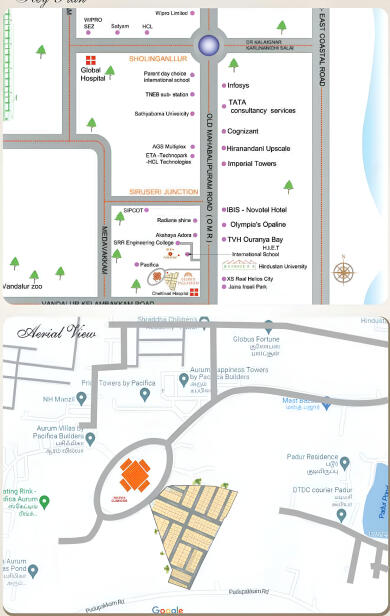 Globuse Realtors The Globus Palladium Map - Padur, Chennai Location Map