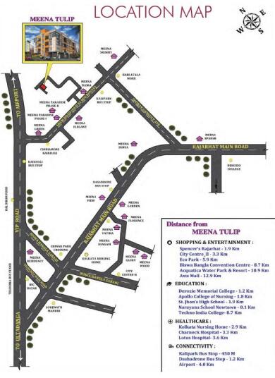 GM Group GM Meena Tulip Map - Rajarhat, Kolkata Location Map