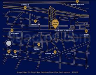 GM Heights Amore Edge Map - Khar West, Mumbai South West Location Map