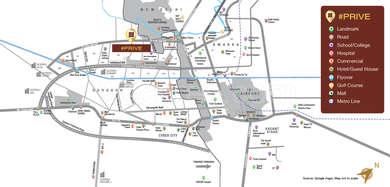 Godrej Properties Godrej Prive Map - Sector 106, Gurgaon Location Map