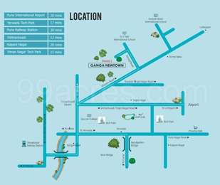 Goel Ganga Developments Ganga New Town Map - Dhanori, Pune Location Map