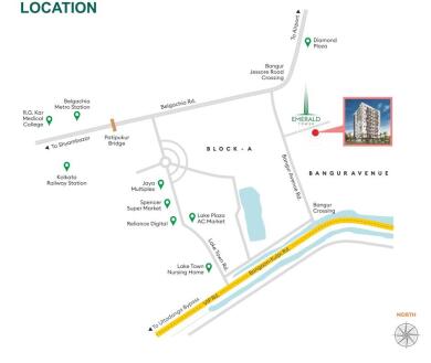 Gokul Group Kolkata Gokul Emerald Tower Map - Bangur, Lake Town ...