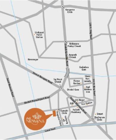 Shree Hari Group Surat Shree Hari Nirmana Map - Dindoli, Surat Location Map