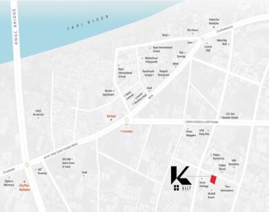 Green Conwell LLP Kalp Residency Map - Vesu, Surat Location Map