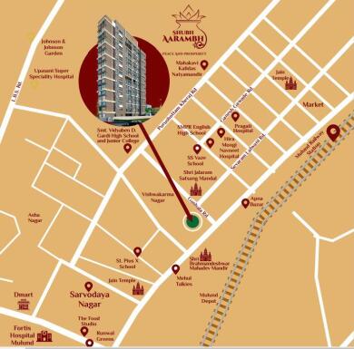 Guinea Global Next LLP Shubhaarambh Map - Mulund West, Mumbai Location Map
