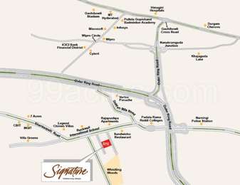 RR Builders Hyderabad RR Signature Map - Narsingi, Hyderabad Location Map
