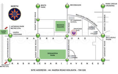 Gurukul Homes Gurukul Grandeur Map - Ballygunge, Kolkata South Location Map