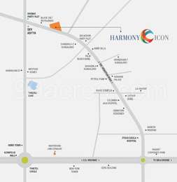 H I Projects Harmony Icon Map - Thaltej, Ahmedabad Location Map