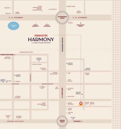 Harmony Developers Gandhinagar Swastik Harmony Map - Zundal, Ahmedabad ...