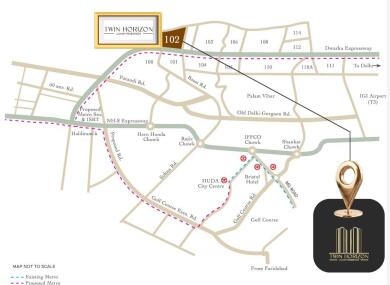 HCBS Developments HCBS Twin Horizon Map - Sector 102, Gurgaon Location Map