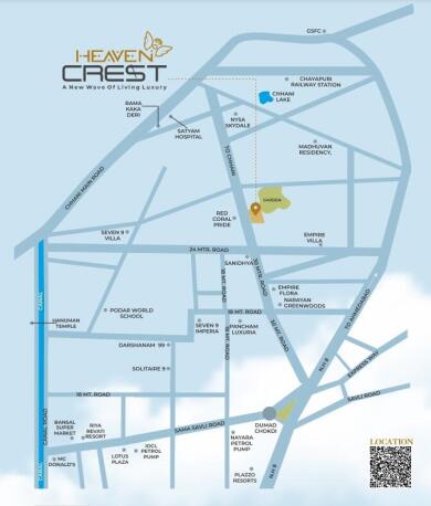 Heaven Realty Heaven Crest Map - Chhani, Vadodara Location Map