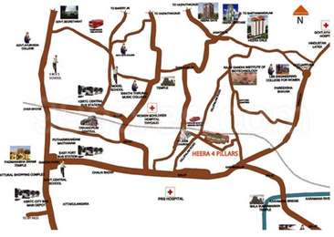 Heera Group Heera 4 Pillars Map - Killipalam, Trivandrum Location Map