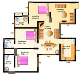 3 BHK / Bedroom Apartment / Flat for rent in Heera Cyber Views Edachira ...