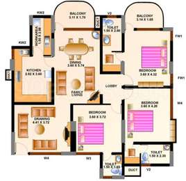 3 BHK / Bedroom Apartment / Flat for rent in Heera Cyber Views Edachira ...