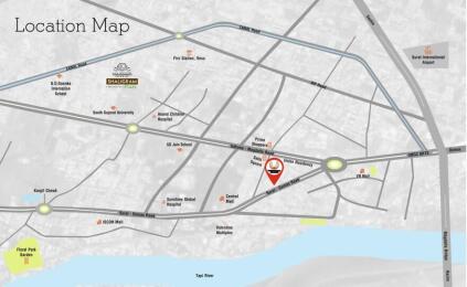 Kohinoor Group Surat Freedom Tower Map - Vesu, Surat Location Map