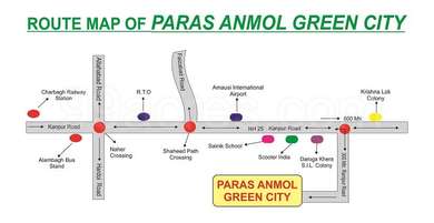 Parasnath Infradevelopers Paras Anmol Green City Map - Lucknow Kanpur ...
