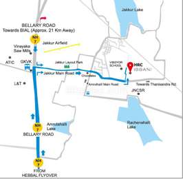 HRC Ventures HRC Ibbani Map - Jakkur, Bangalore North Location Map