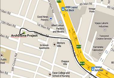 Hw Buildtech Builders HW Archstone Map - HBR Layout, Bangalore Location Map