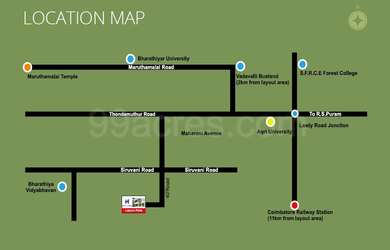 Ideal Habitats Ideal Homes Phase 2 Map - Vadavalli, Coimbatore Location Map