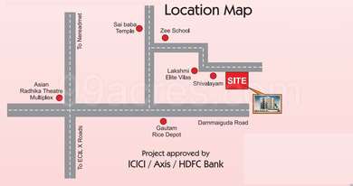 Indigo Constructions Indigo Enclave Map - ECIL, Secunderabad Location Map