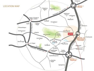 AMR Living Spaces AMR Legacy Map - Nagole, Hyderabad Location Map