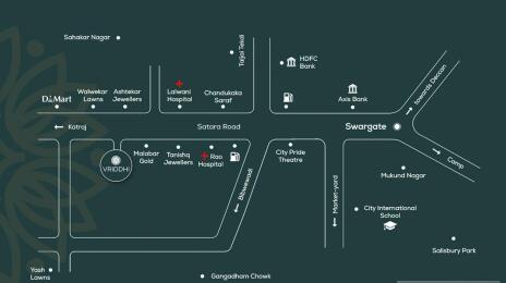 Majestique Landmarks Vriddhi Map - Pune Satara Road Location Map