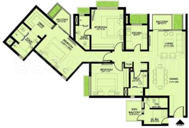 3 BHK Apartment / Flat for sale in Ireo Skyon Sector-60 Gurgaon - 2045 ...