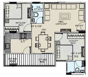 2 BHK / Bedroom Apartment / Flat for rent in Sugan Residency Mog Lines ...