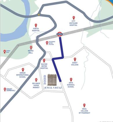 Jewel Builders Jewel Vistaz Map - Kalyan East, Mumbai Location Map