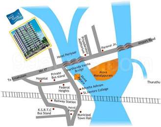 Jewel Homes Builders Jewel River Woods Map - Aluva, Kochi Location Map