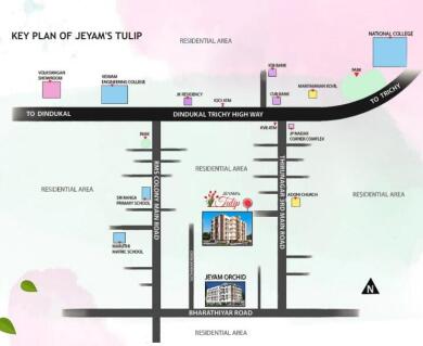 Jeyam Builders Jeyams Tulip Map - Karumandapam, Trichy Location Map