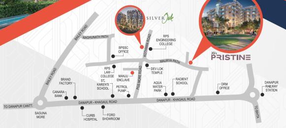 JG Realcon JGs Pristine Map - Danapur, Patna Location Map
