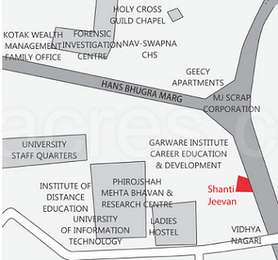 Joy Developers Joy Shanti Jeevan Map - Kalina, Mumbai Location Map