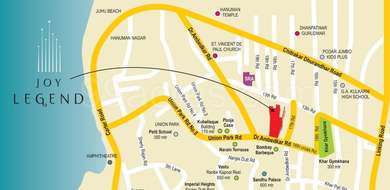 Joy Builders and TREK Group Joy Legend Map - Khar West, Mumbai Location Map