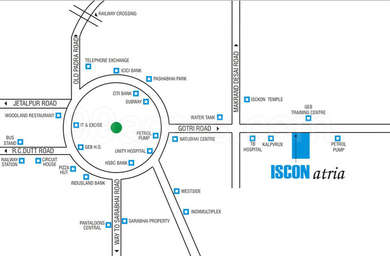 Iscon Group Builders JP Iscon Atria Map - Gotri, Vadodara Location Map