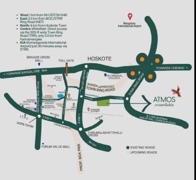 JR Housing ATMOS JR Eastfields Map - Hoskote, Bangalore Location Map